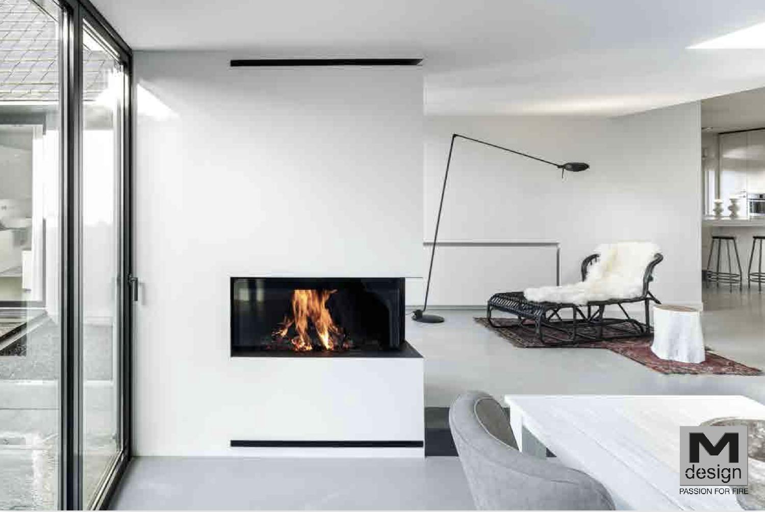 M-Design Luna Diamond 1100CL - CR - Cheminée à Bois - Vitre latérale